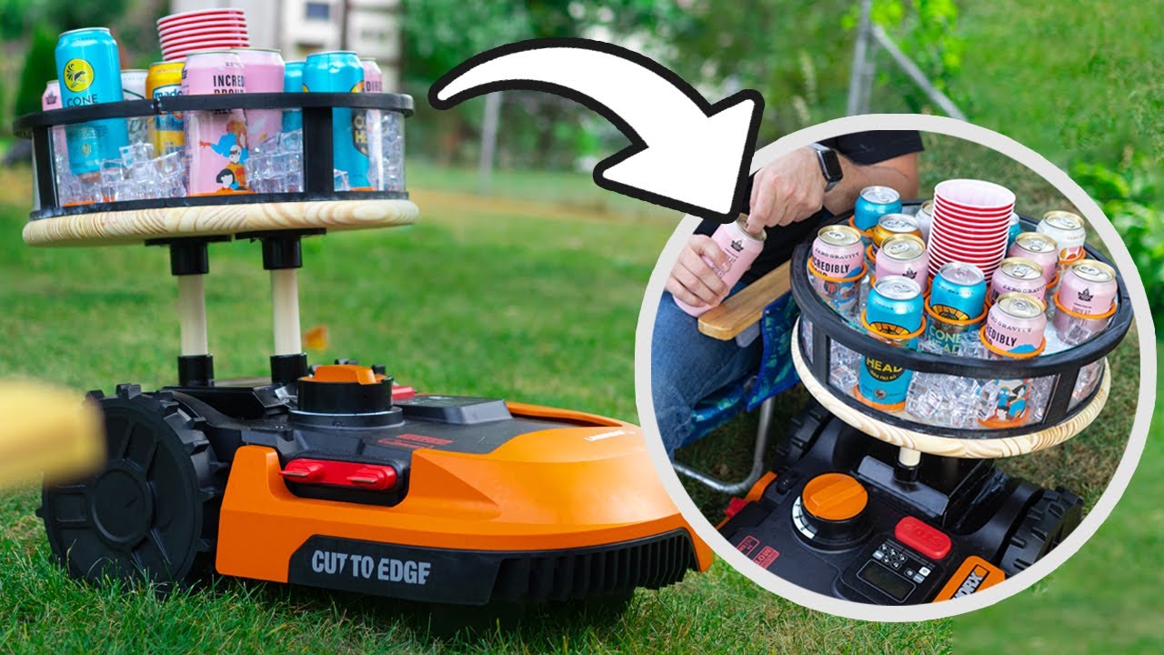 Building a Bar Cart for my Robotic Lawnmower (Worx Landroid) | Robot Maniak